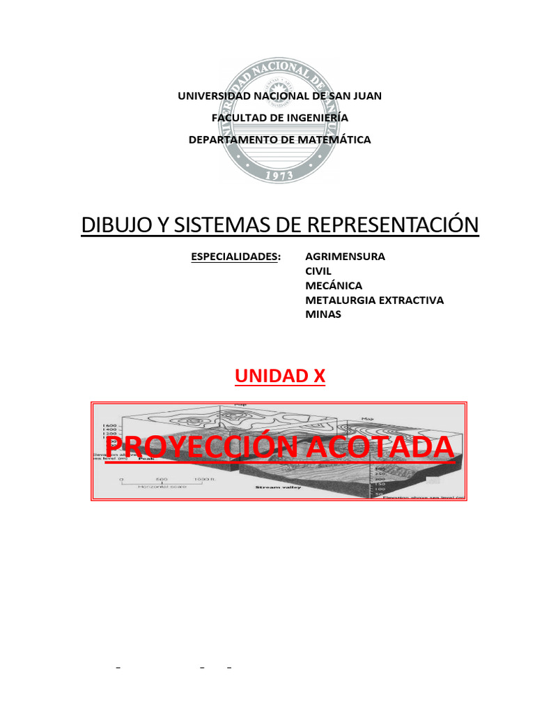 Proyección Acotada en Dibujo Técnico | PDF | Pendiente | Línea de contorno