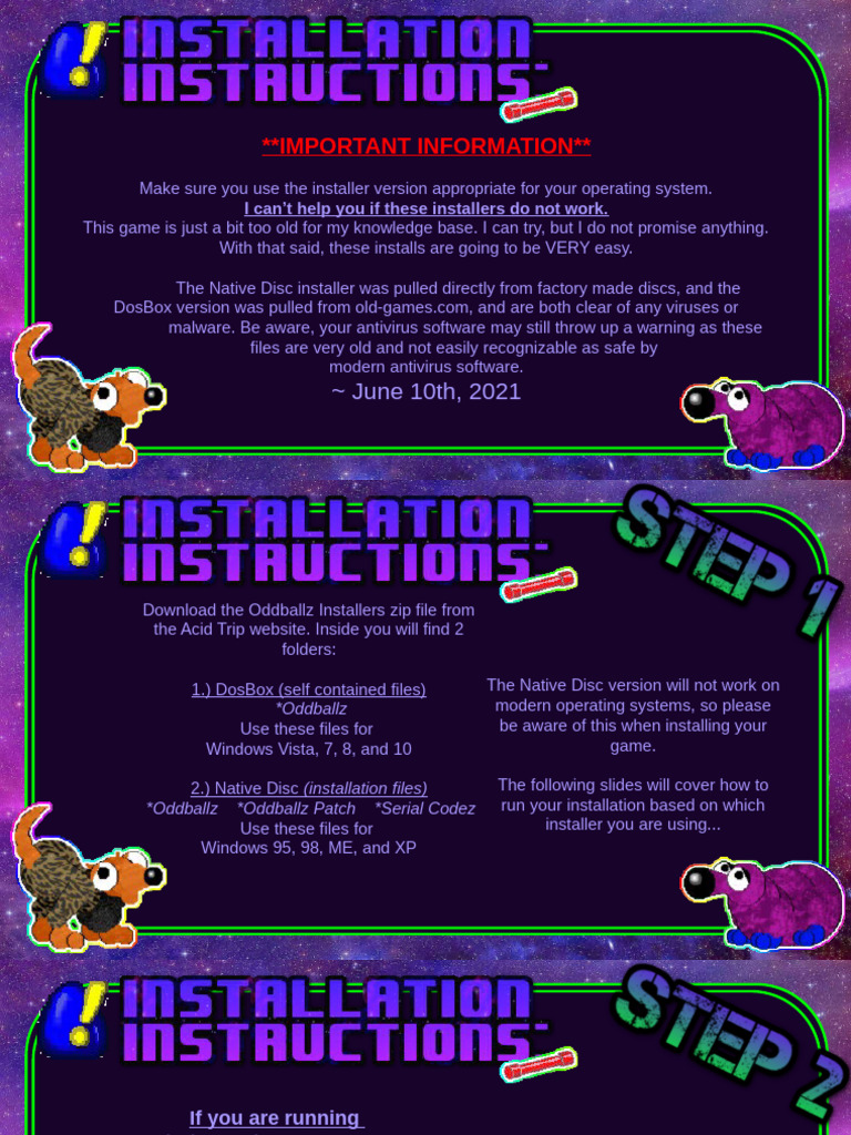 Oddballz Installation Instructions | PDF | Computer File | Windows Xp