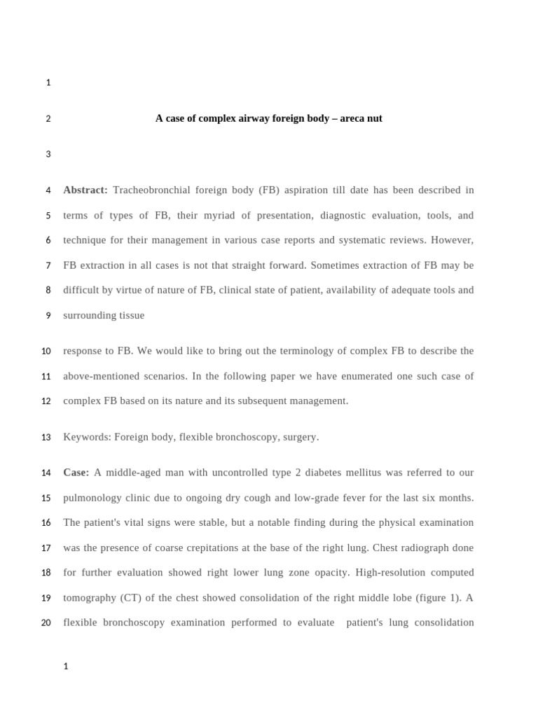 Airway Foreign Body For IJCD | PDF | Medicine | Respiratory System