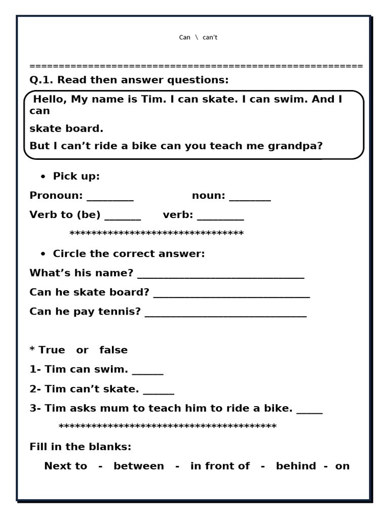 Can Can't | PDF