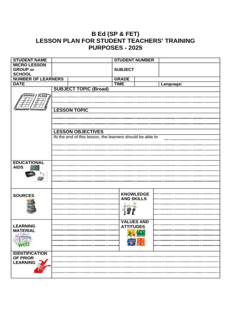 Lesson Plan For SP and Fet | PDF | Lesson Plan | Learning