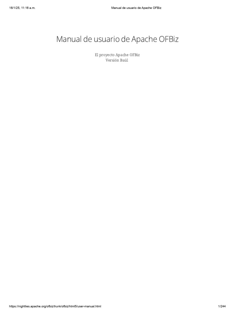 Manual de Usuario de Apache OFBiz_v1 | PDF | Arquitectura orientada a Servicios | Archivo de ...