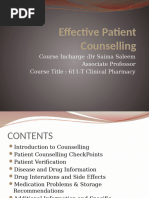 Role of Pharmacists in Patient Counseling | PDF | Pharmacy | Pharmacist
