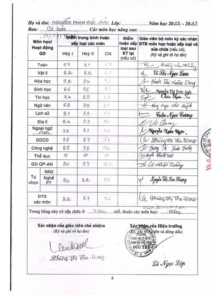 Hoc Ba Lop 11B1 | PDF