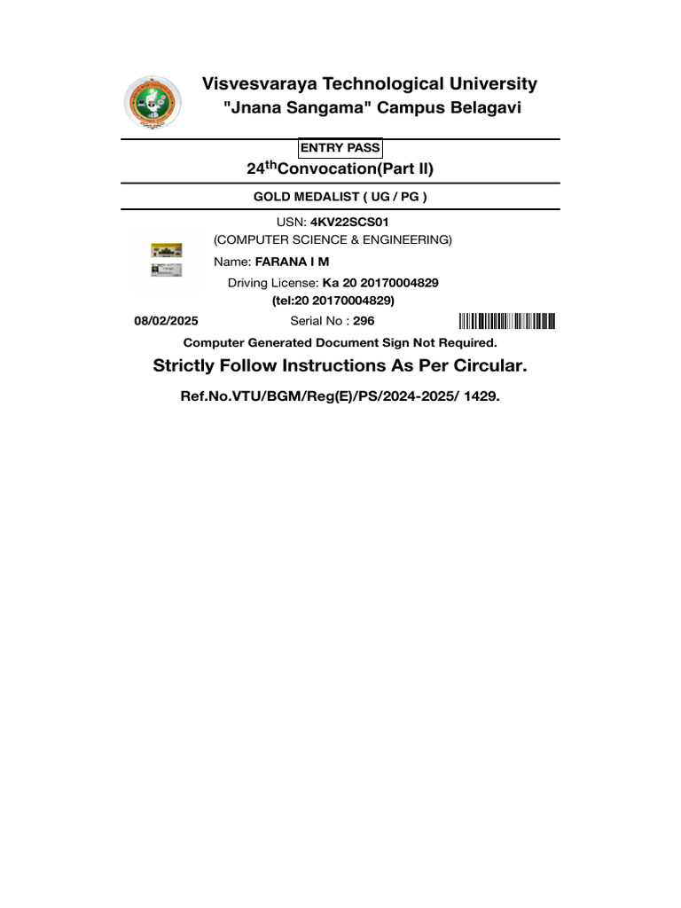 24th VTU Convocation | PDF