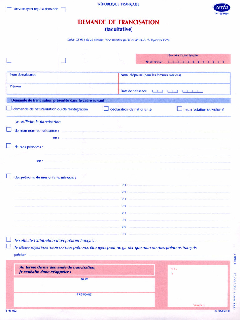 Demande Francisation | PDF