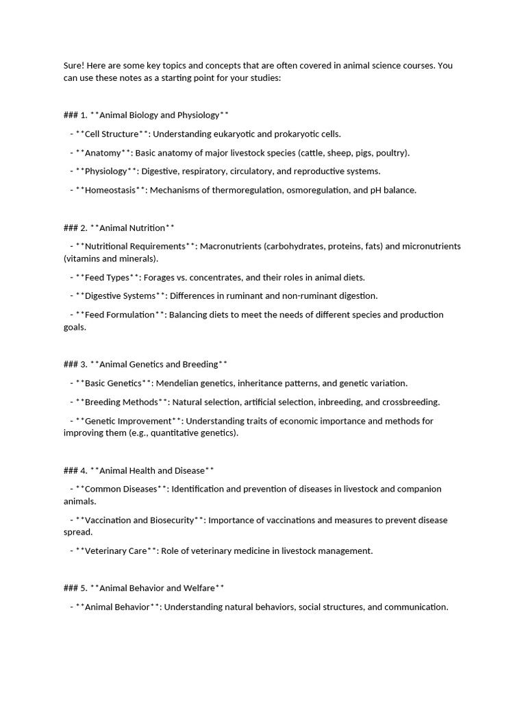 animal science topics | PDF | Nutrition | Diet & Nutrition