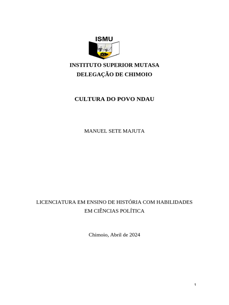 Cultura e Origem do Povo Ndau | PDF | Casamento | Morte