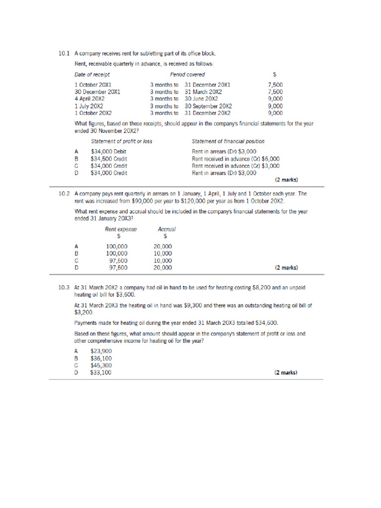Accruals Prepayments Questions | PDF