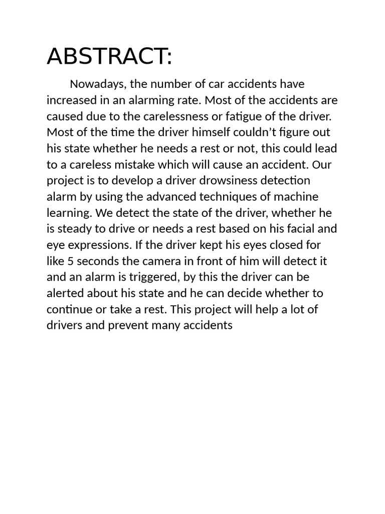 ABSTRACT Driver Drowsiness-Jeferson | PDF