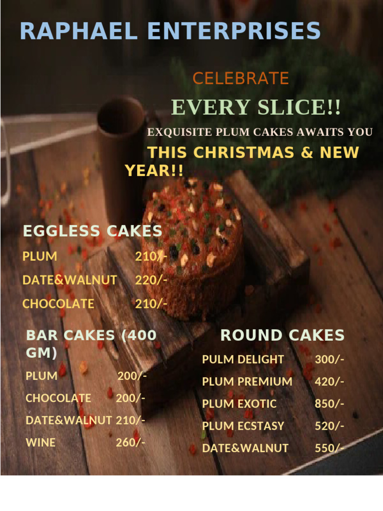 Raphael Enterprises Cake Menu | PDF