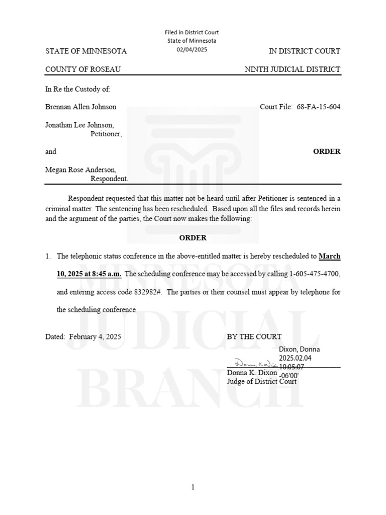 MCRO - 68-FA-15-604 - Scheduling Order - 2025-02-04 - 20250204170322 | PDF