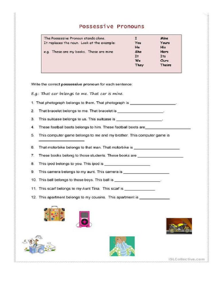 Possessive Pronouns | PDF