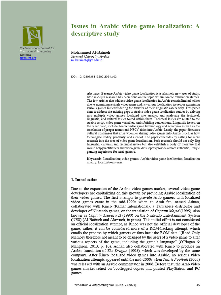 Arabic Video Game Localization | PDF | Grammatical Gender | Translations