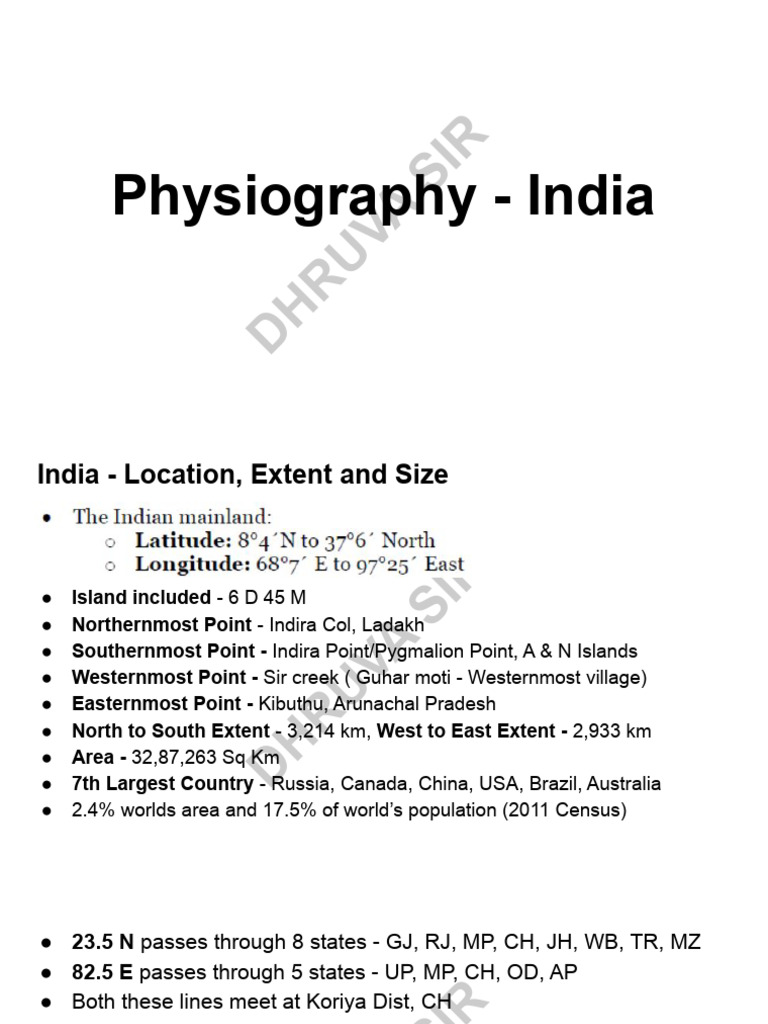 Physiography - India and Karnataka | PDF | Himalayas | Physiographic Divisions
