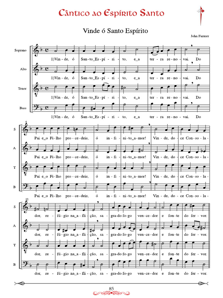 Vinde Ó Santo Espírito | PDF