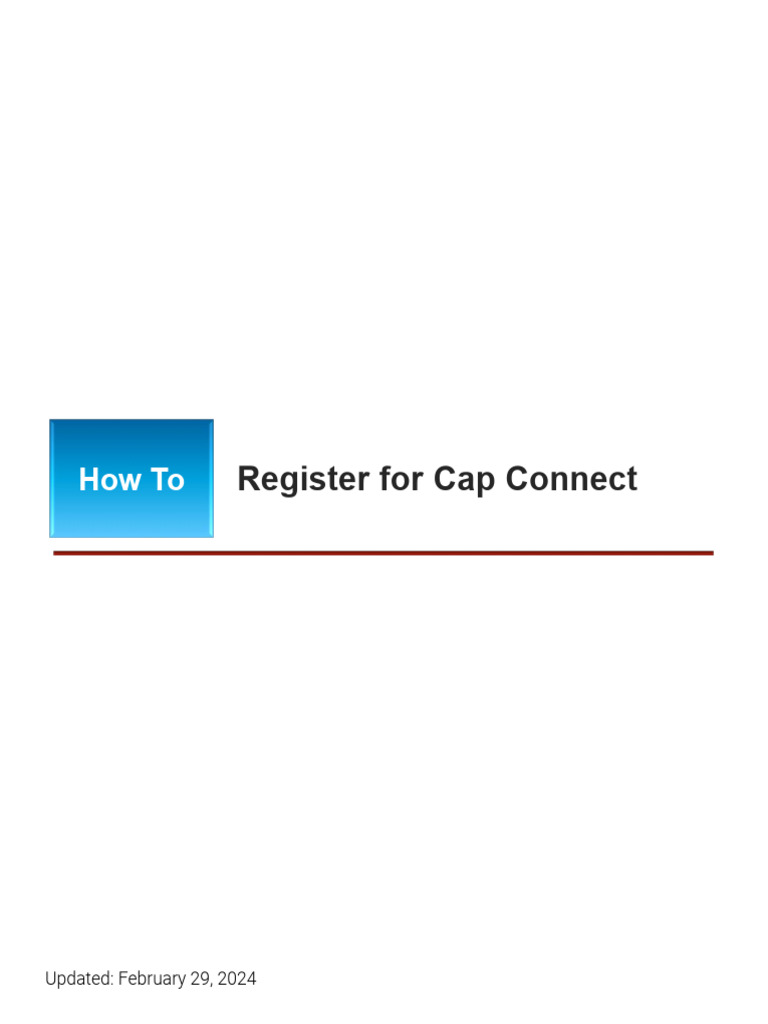 Cap Connect Portal Registration Guide | PDF | Hyperlink | Software