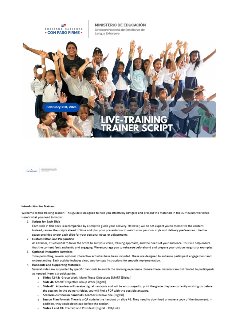 Script Introduction To The Curriculum Workshop | PDF | Curriculum | Applied Linguistics