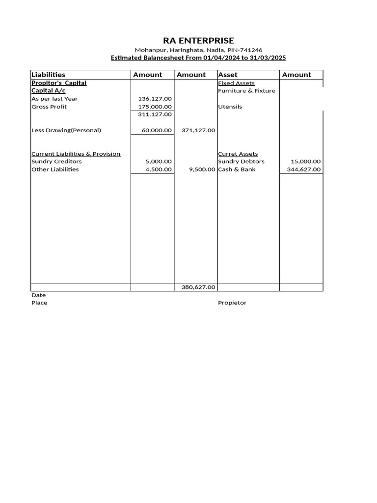 Estimated Balance Ra Enter | PDF