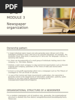 11.departments of Newspaper Organisation | PDF | Newspapers | Copy Editing