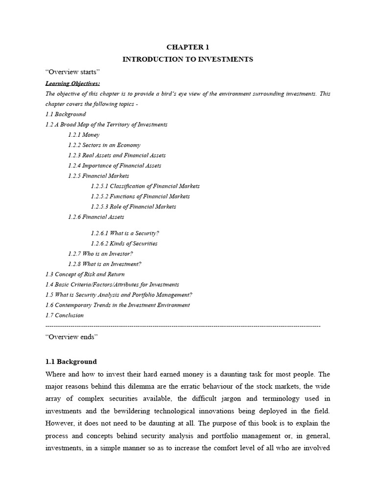 Ch1.SAPM | PDF | Securities (Finance) | Financial Markets