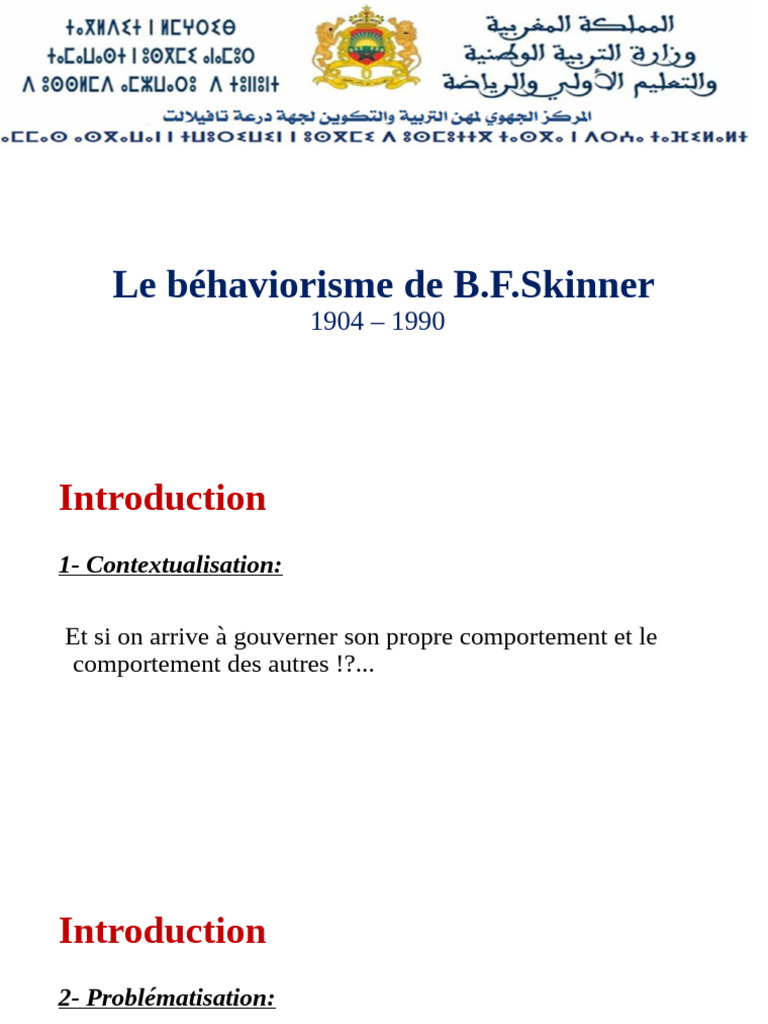 Le Béhaviorisme de B | PDF | Behaviorisme | Conditionnement classique