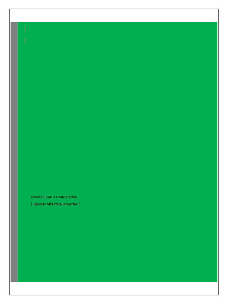 M.S.E - Nadeem (Bpad) | PDF | Psychiatry | Bipolar Disorder M.S.E - Nadeem (Bpad) | PDF | Psychiatry | Bipolar Disorder