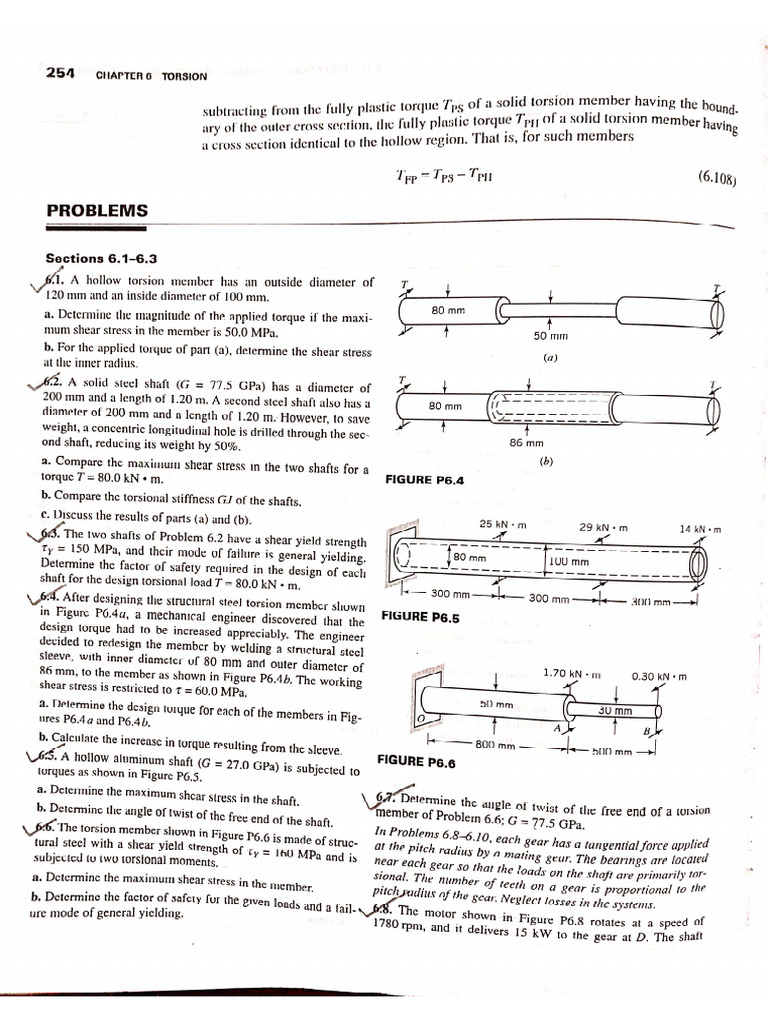 Practice Problems Midsem Syllabus - Torsion | PDF
