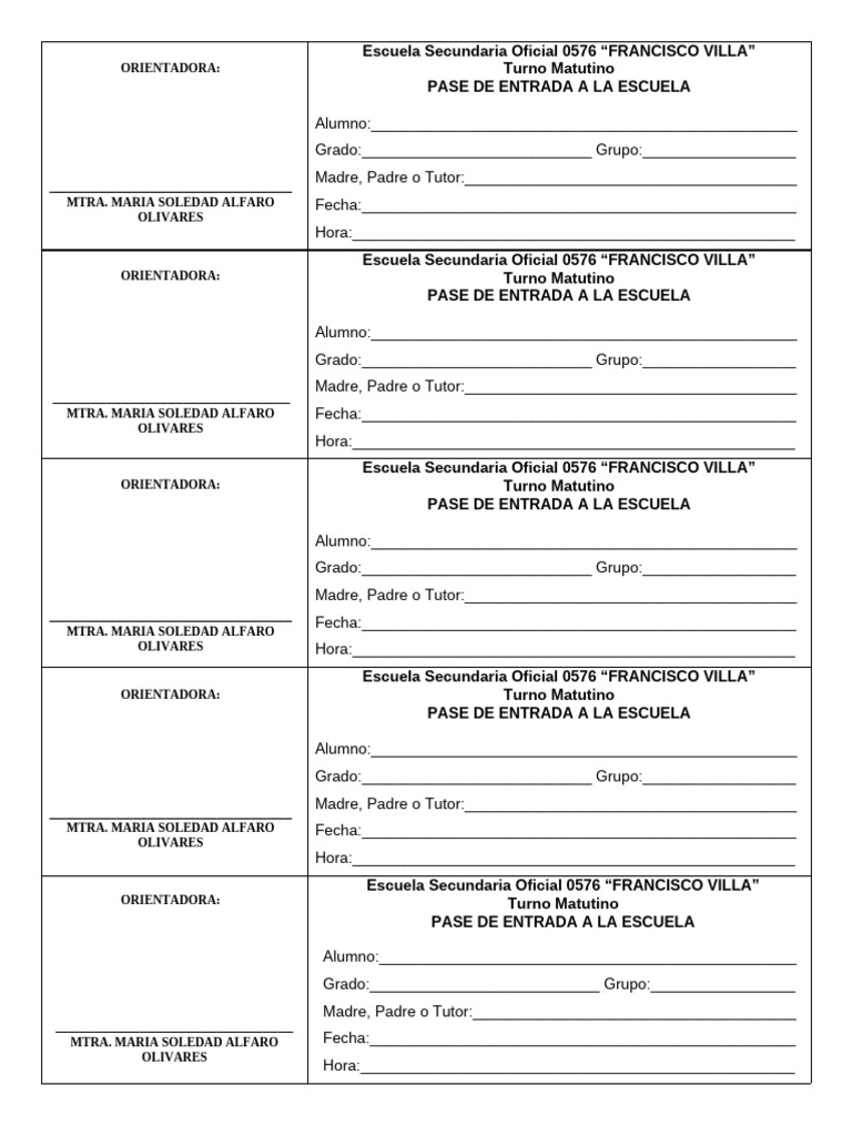Pase de Entrada | PDF