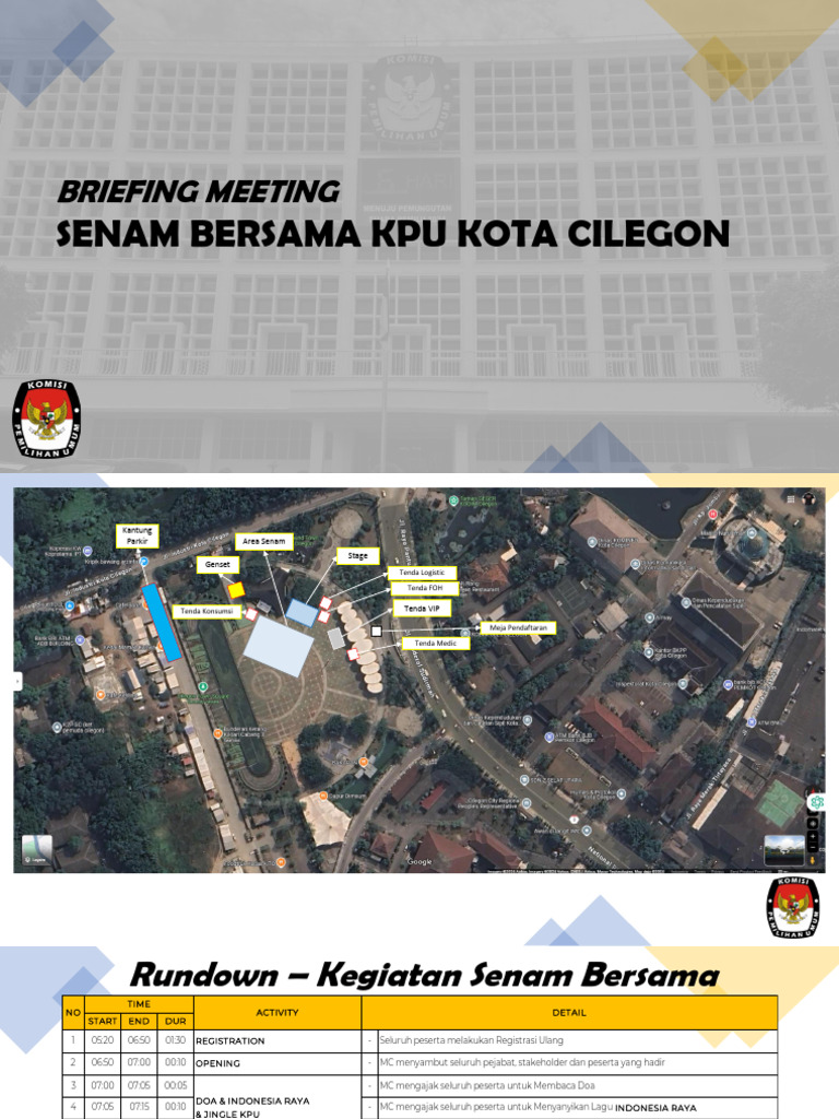 Layout & Rundown Senam Bersama KPU Kota Cilegon | PDF