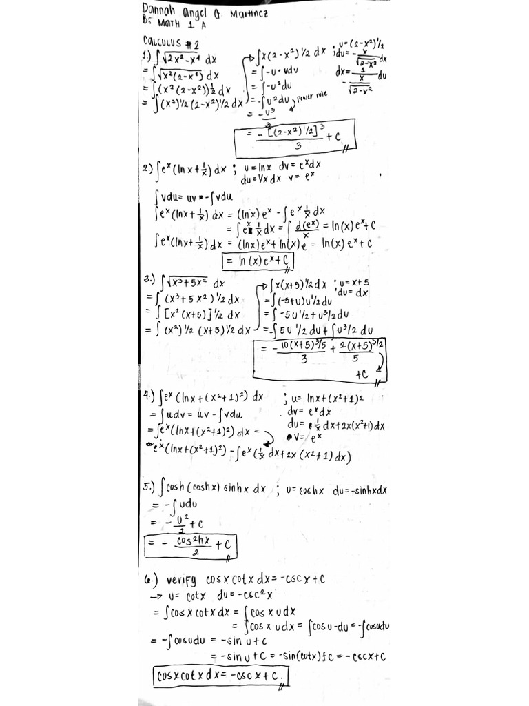 Calculus 2-Problem Set | PDF