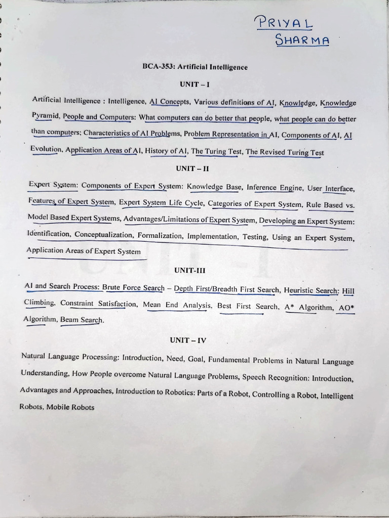 Artificial Intelligence 5 Sem | PDF