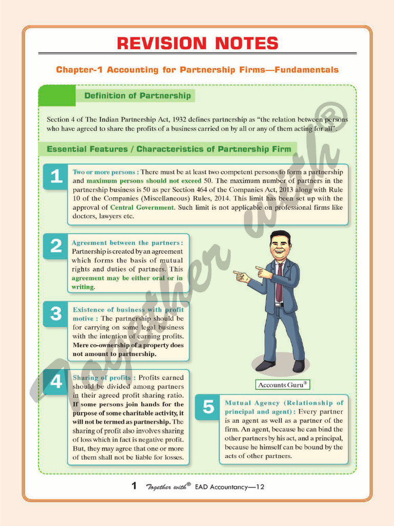 Cbse Cl12 Ead Accountancy Revision Notes | PDF