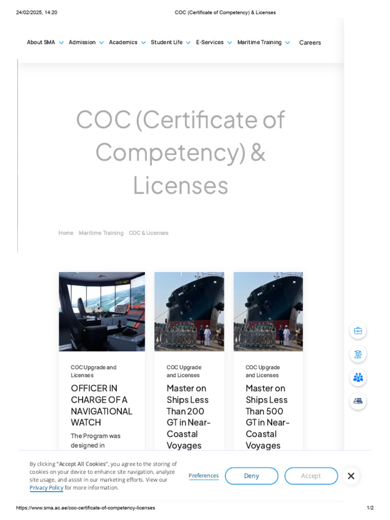 COC (Certificate of Competency) & Licenses | PDF