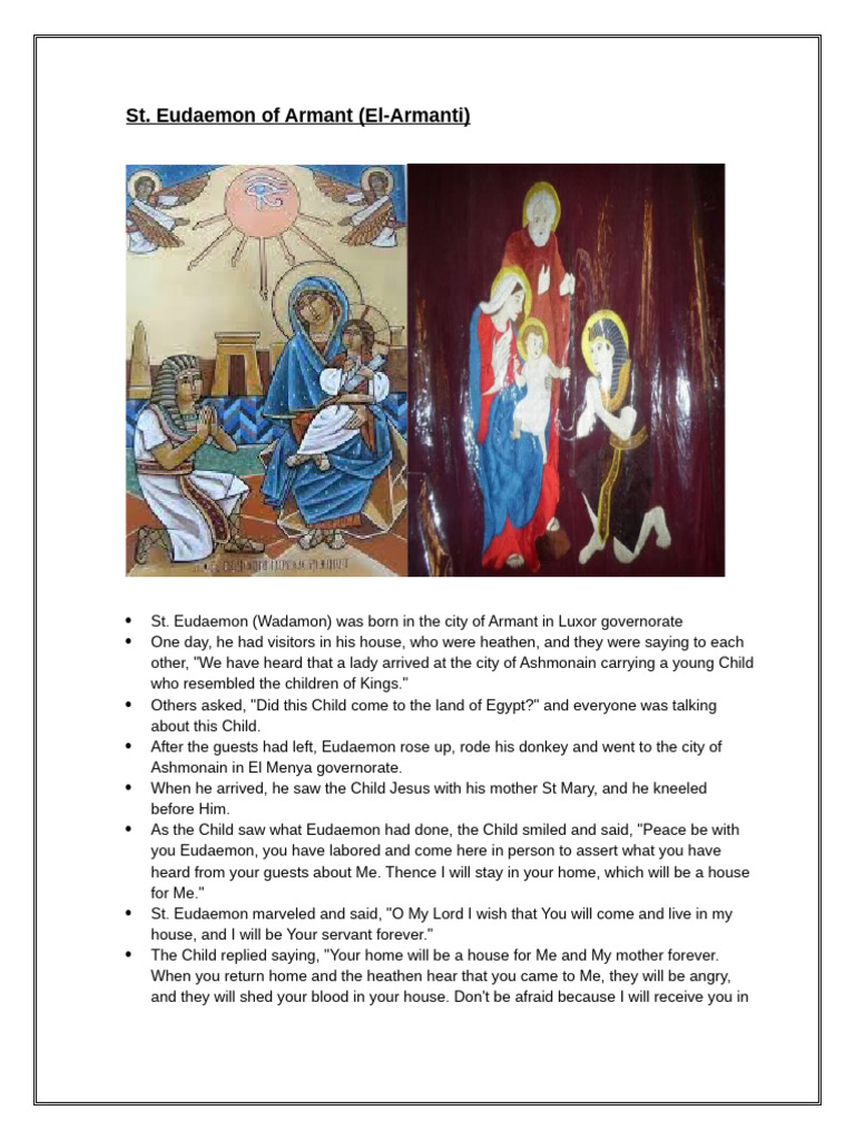 St. Eudaemon | PDF | Mary, Mother Of Jesus | Jesus