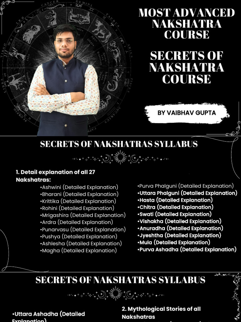 Advanced Nakshatra Course Guide | PDF | Ancient Astronomy | Technical Factors Of Astrology