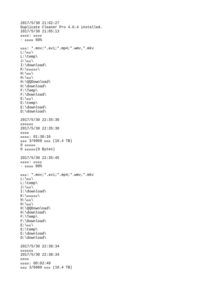 Duplicate Cleaner Log | PDF