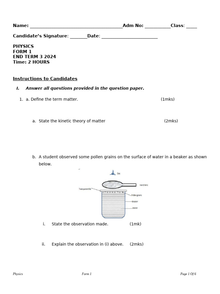 PHYSICS F1 QS | PDF | Density | Force
