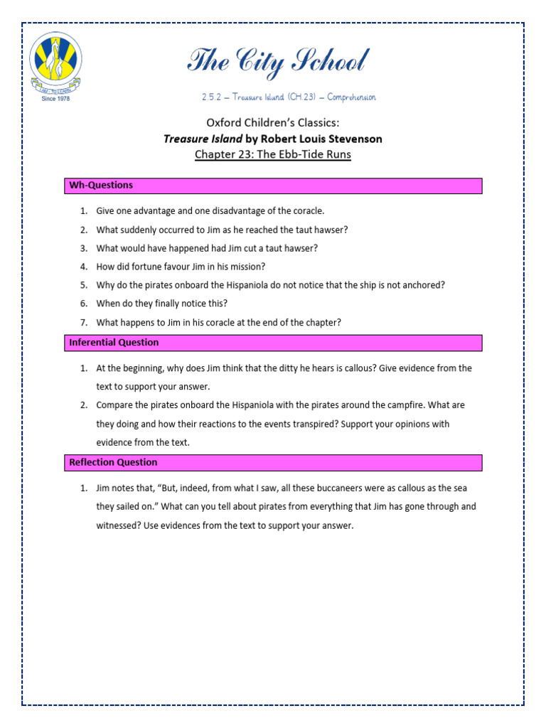 Treasure Island Chapter 23 Comprehension | PDF