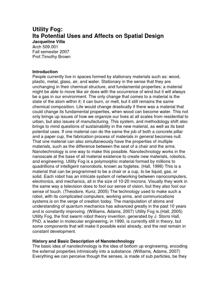 Utility Fog | PDF | Nanotechnology | Molecules