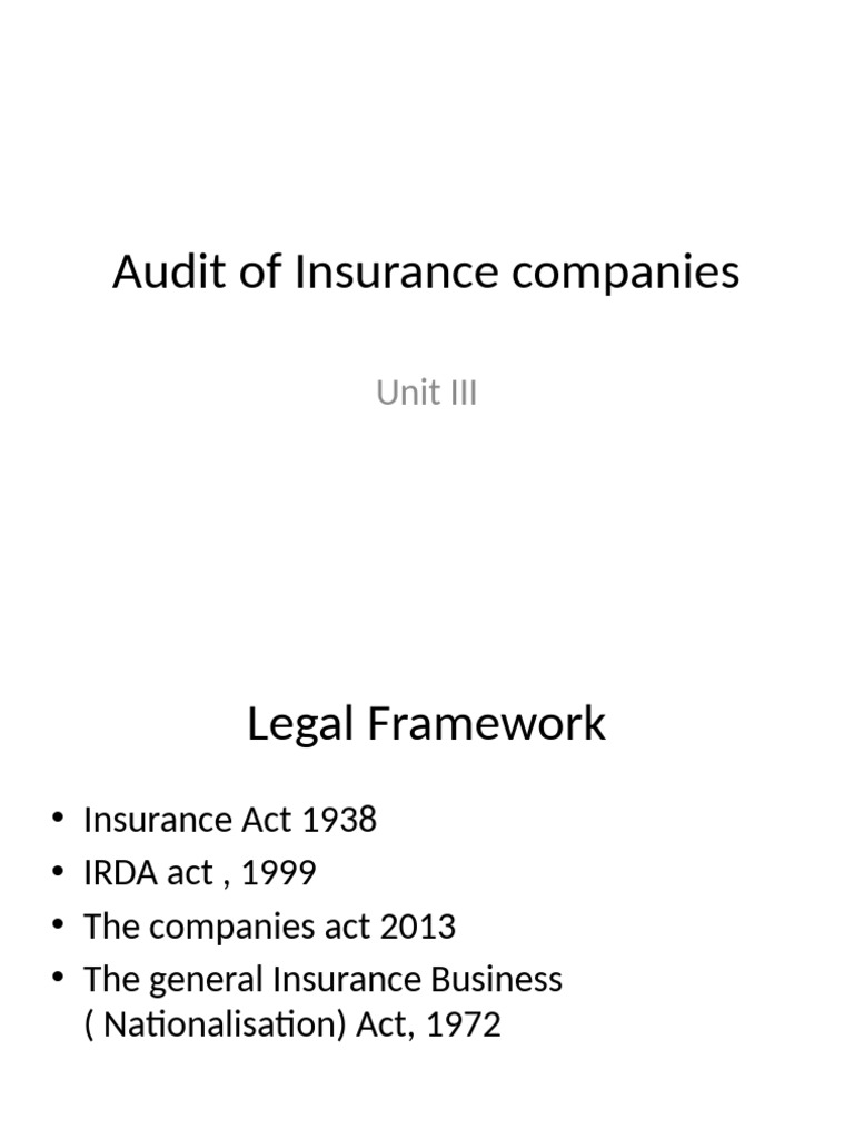 Insurance Company Audit Framework | PDF | Insurance | Expense