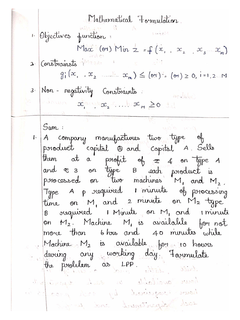 Mathematical Formulation | PDF