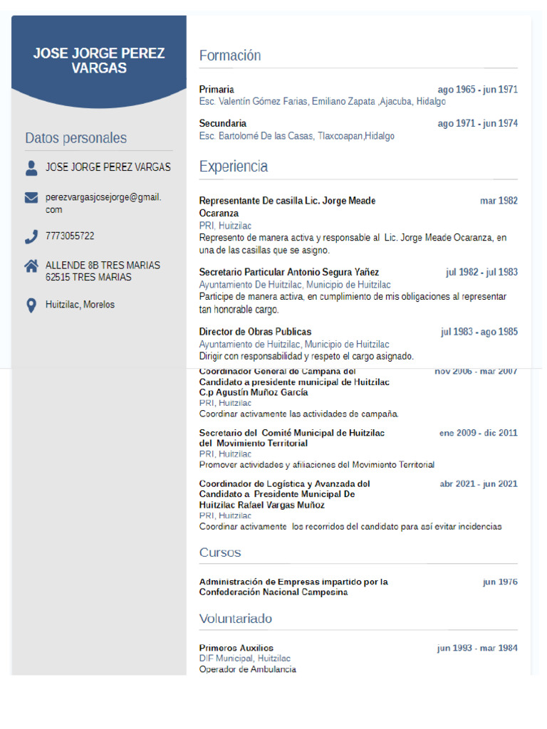 Curriculum Jorge | PDF