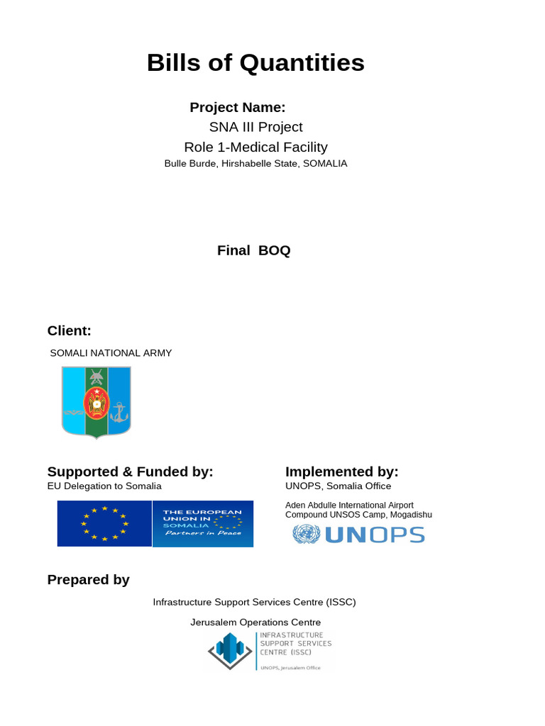 01 - Role 1-Medical Facility - BoQ SEC27 | PDF | Concrete | Foundation (Engineering)