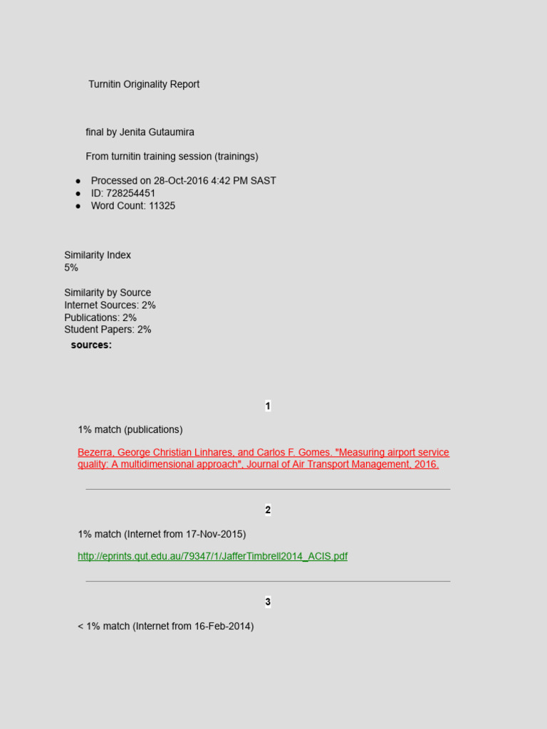 Turnitin Originality Report 728254451 | PDF | Airport | Transport