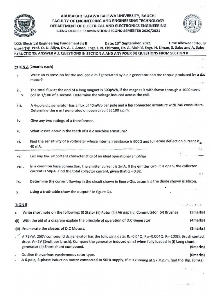 EE 222 2021 Solution °umar | PDF