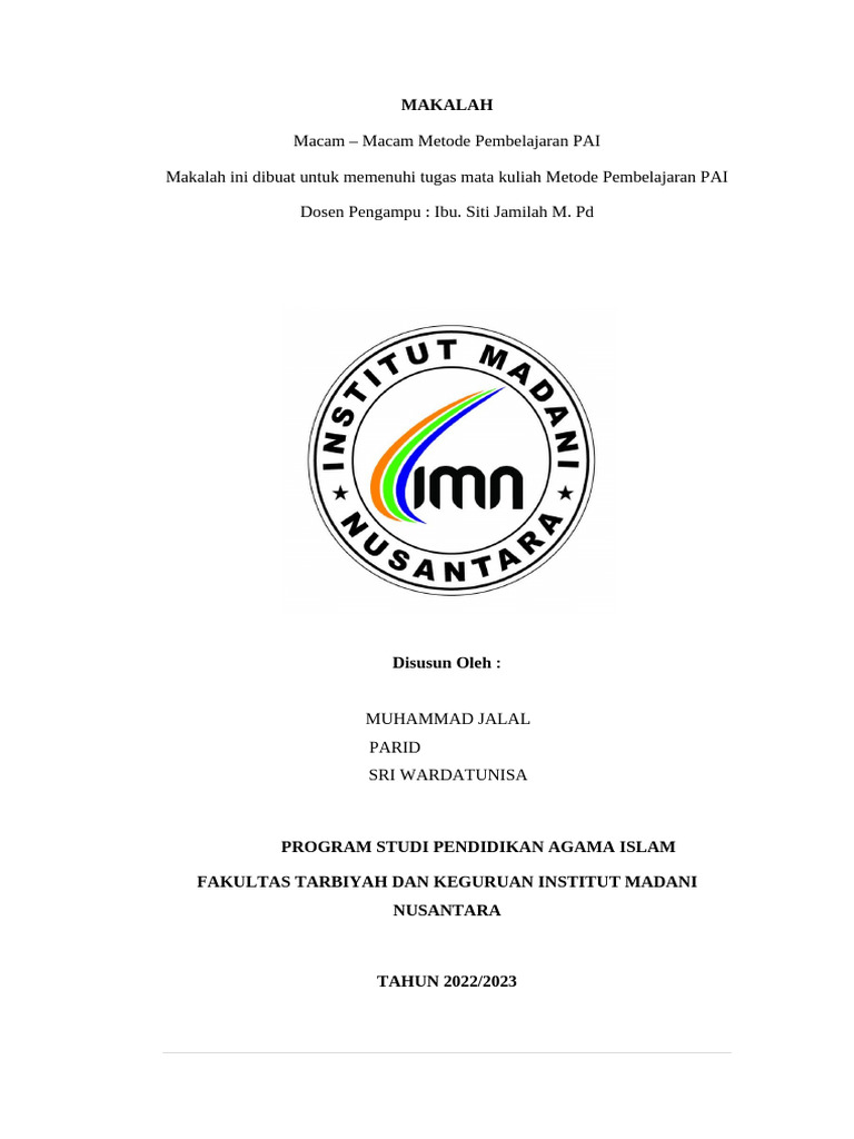 Metode Pembelajaran Pai | PDF