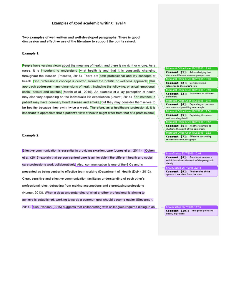 Examples of Level 4 Academic Writing | PDF | Communication | Human ...