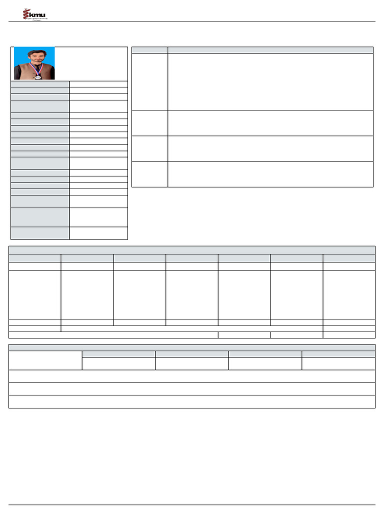 kmu_Medical_applicant_form_68930 | PDF | Academia | Qualifications