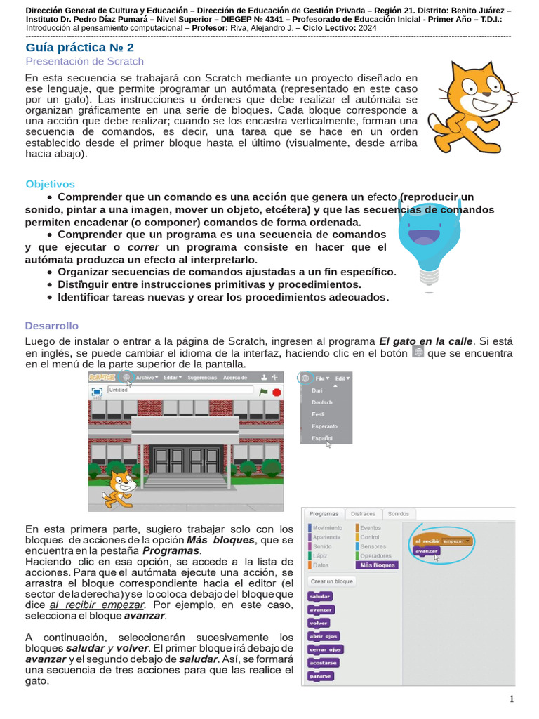 Guía Práctica 02 | PDF | Scratch (lenguaje de programación) | Software